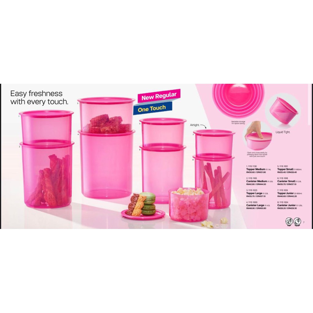 Tupperware One Touch Canister & Topper | Shopee Malaysia