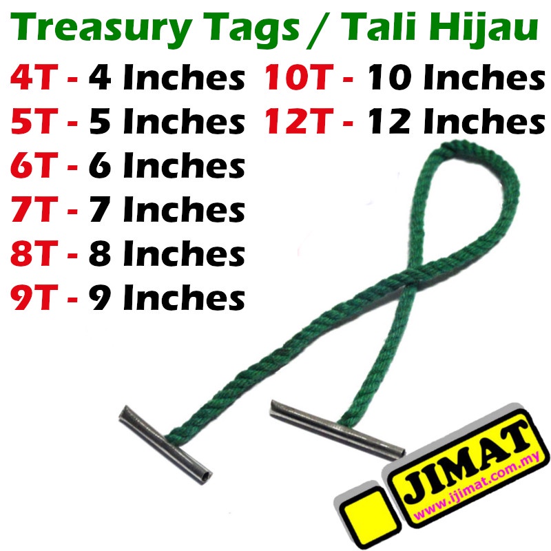 Book Treasury Tags Tali Hijau (4T / 5T / 6T / 7T / 8T / 9T / 10T / 12T ...
