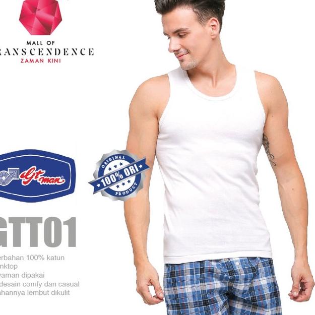 PRIA PUTIH HITAM Recommend Kaos Dalam Singlet Tank Men T-Shirt - GT Man ...