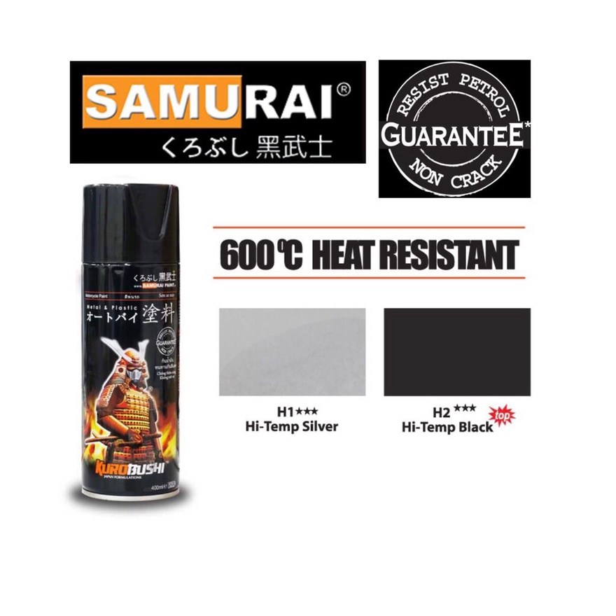 Samurai Hi-Temp Silver H1/ Hi-Temp Black H2 - 300ml | Shopee Malaysia