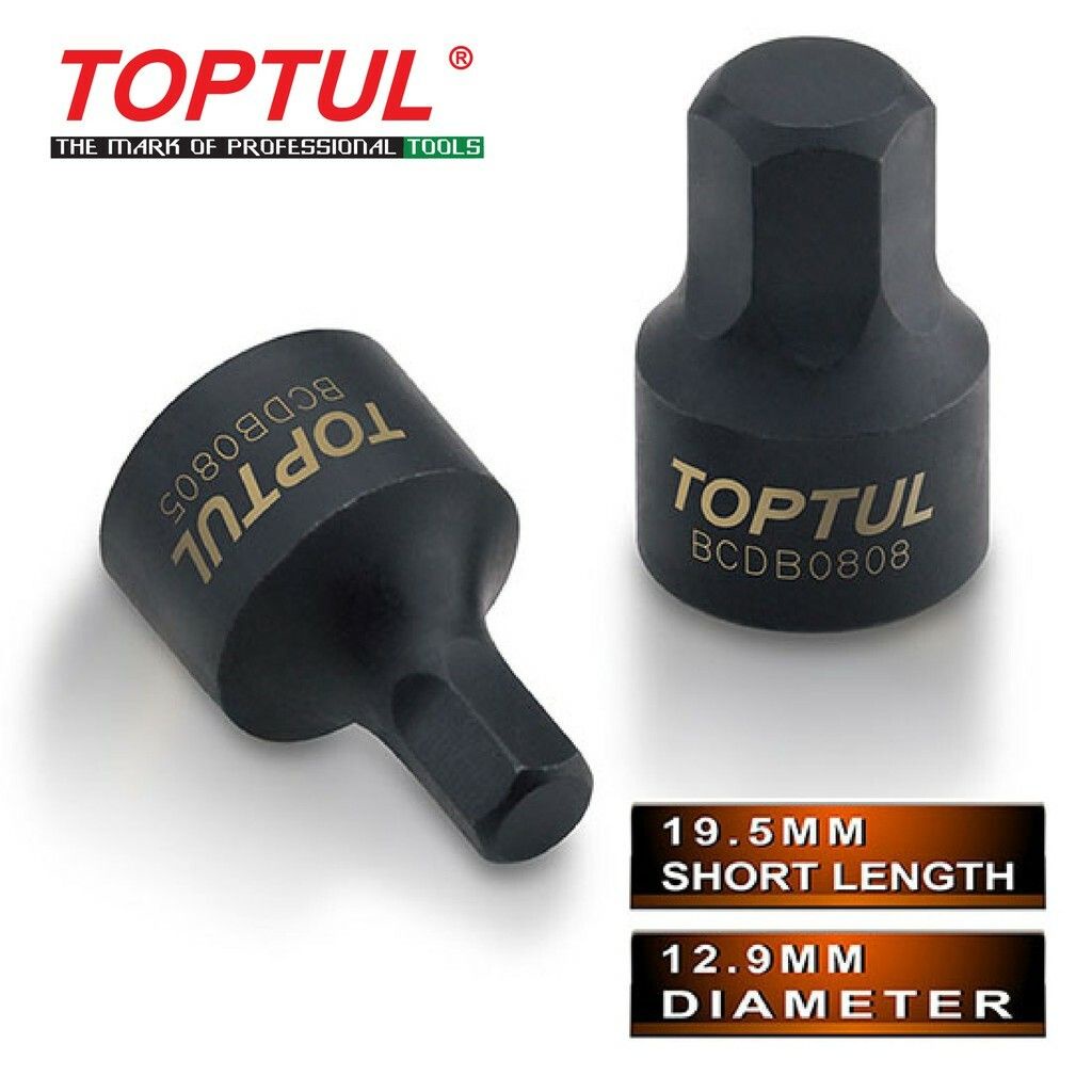 TOPTUL 1/4"DR. One-Piece Stubby Hex Bit Sockets BCDB Series | Shopee ...