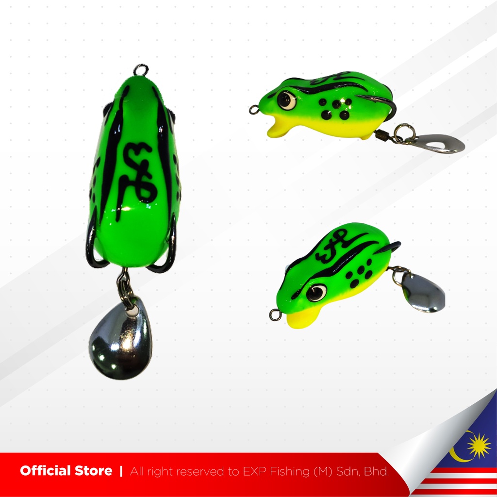 EXP Dominnow Soft Rubber Frog Expert for Snakehead Hunter for Haruan ...