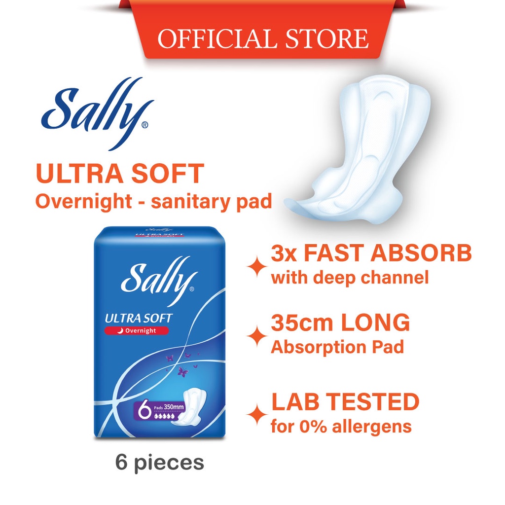 Sally | Sanitary Pad | Ultra Soft - Overnight(35cm) | Shopee Malaysia