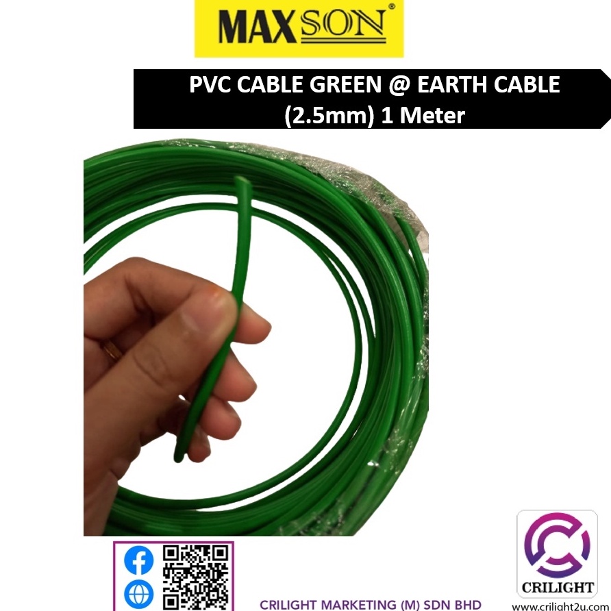 Crilight PVC Earth Cable - Green (1m x 2.5mm) | Shopee Malaysia