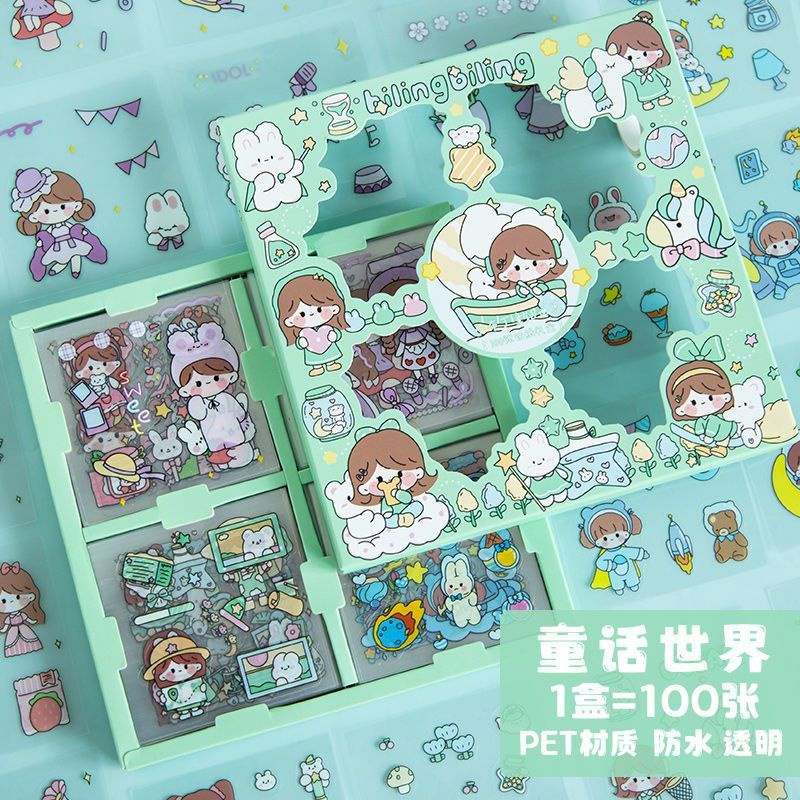 PET 100sheet sticker characters stickers waterproof material stickers ...