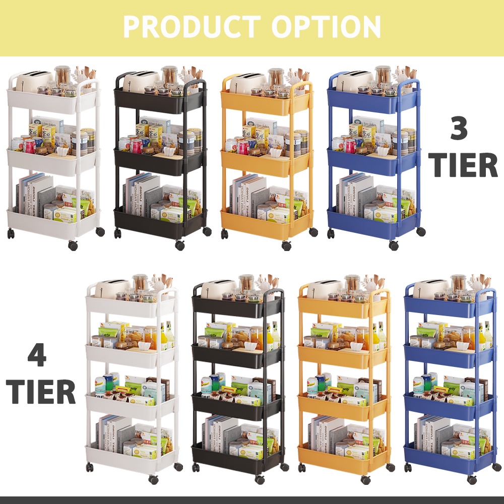 Encora Kitchen Trolley Home Organizer Plastik Troli Dapur Home Storage ...