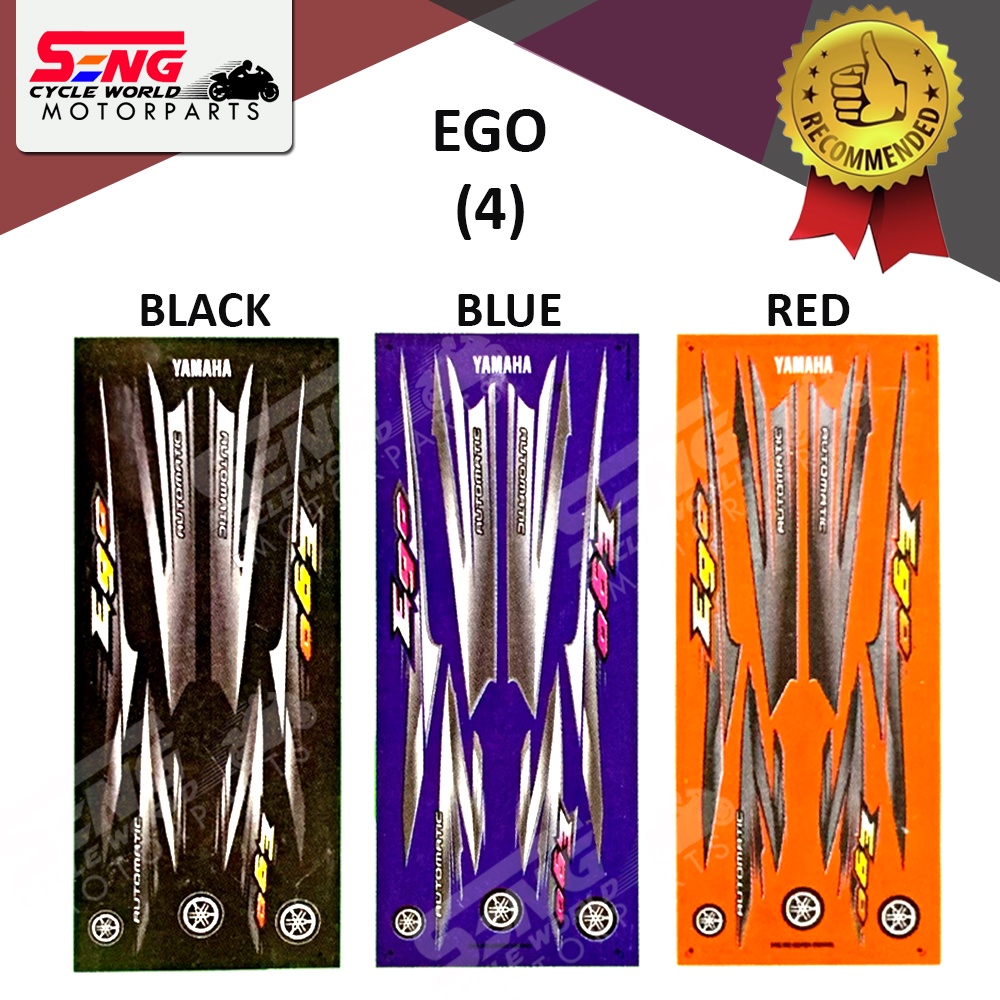 YAMAHA EGO (V1) FULL BODY STICKER SET - RED, BLUE, BLACK | Shopee Malaysia