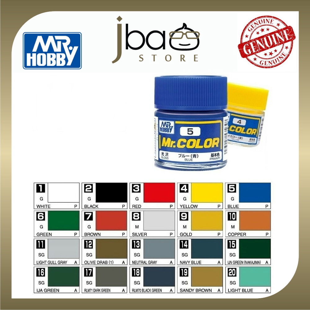 Mr. Hobby Mr.Color C1 - C20 10ml Color Paint Air Brush Gundam Miniature | Shopee Malaysia