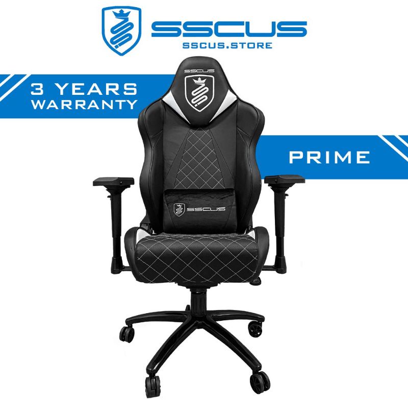 SSCUS GAMING CHAIR PRIME 1 BLACK WHITE | Shopee Malaysia
