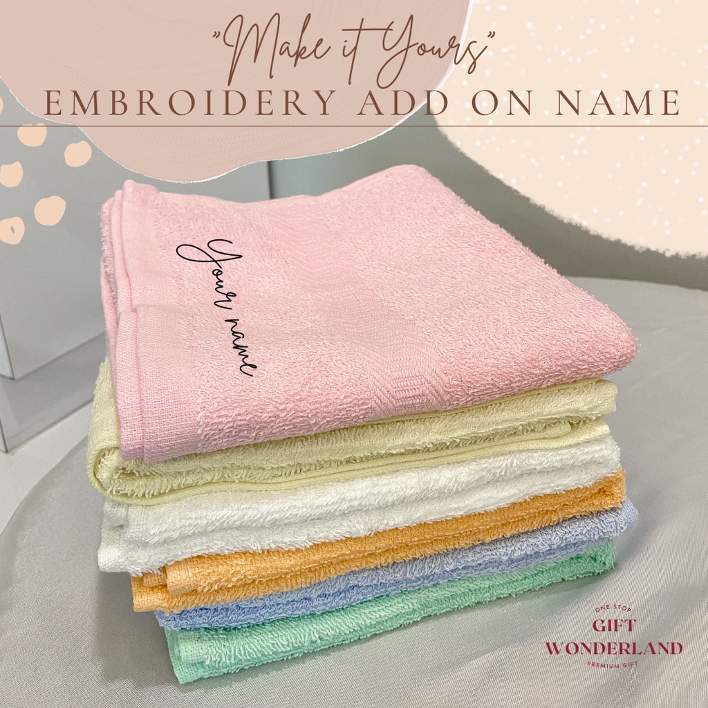 FACE TOWEL with personalised name | Tuala Muka | Embroidery name | 面巾 ...