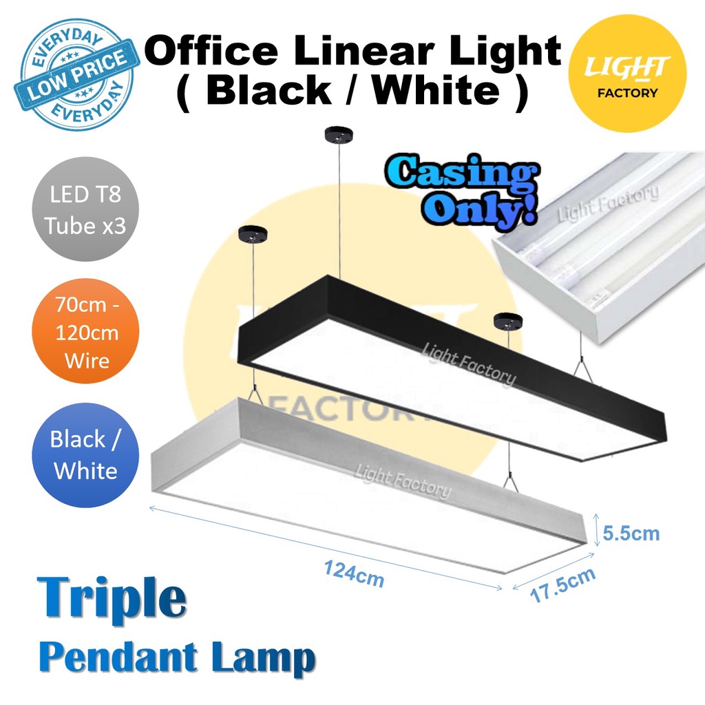 Office Pendant Light 4FT LED T8 Linear Light Casing Kalimantang Tube ...