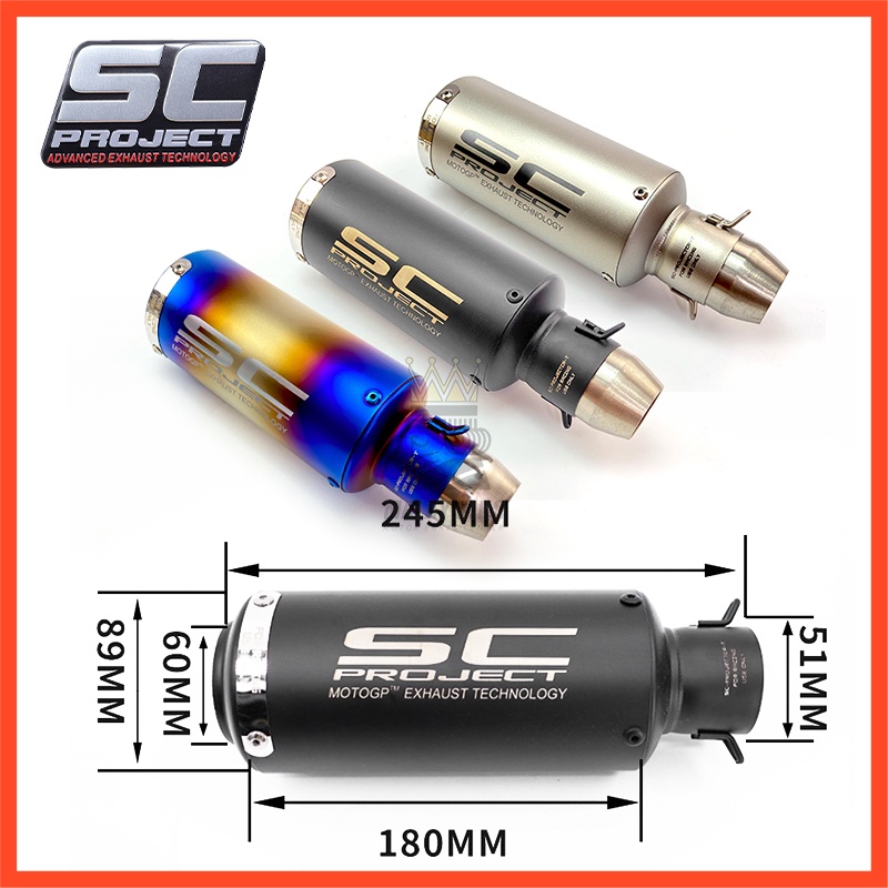 Universal 51mm Motorcycle SC Project Exhaust PIPE Racing Modified ...