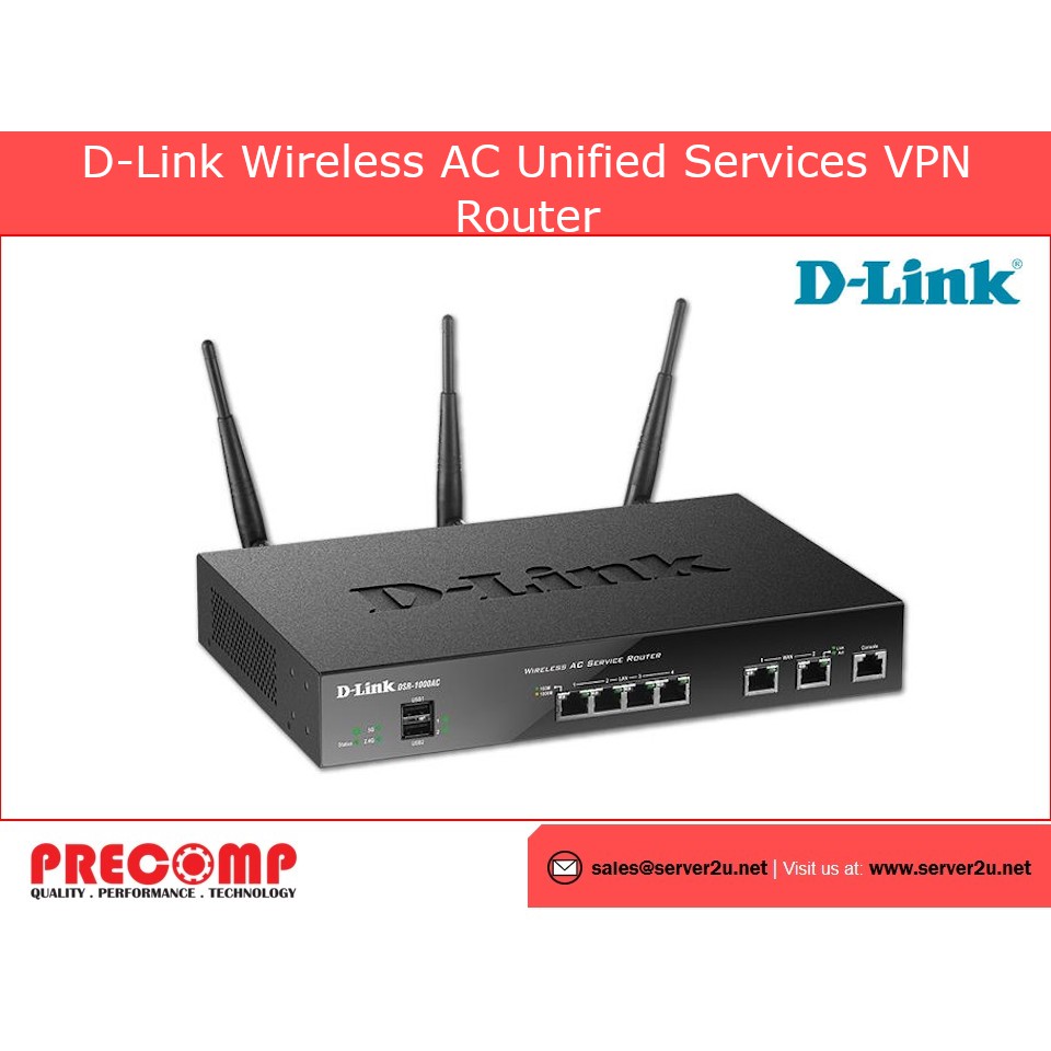 D-Link Wireless AC Unified Services VPN Router (DSR-1000AC) | Shopee ...