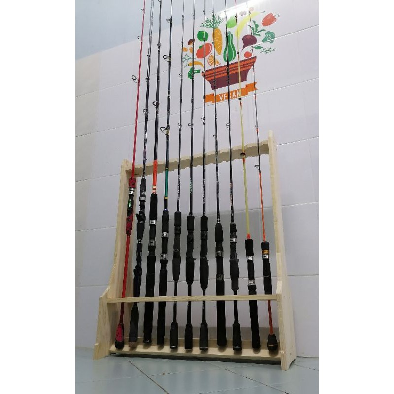 RAK PANCING FISHING ROD RACK AND ROD STAND COMPACT | Shopee Malaysia