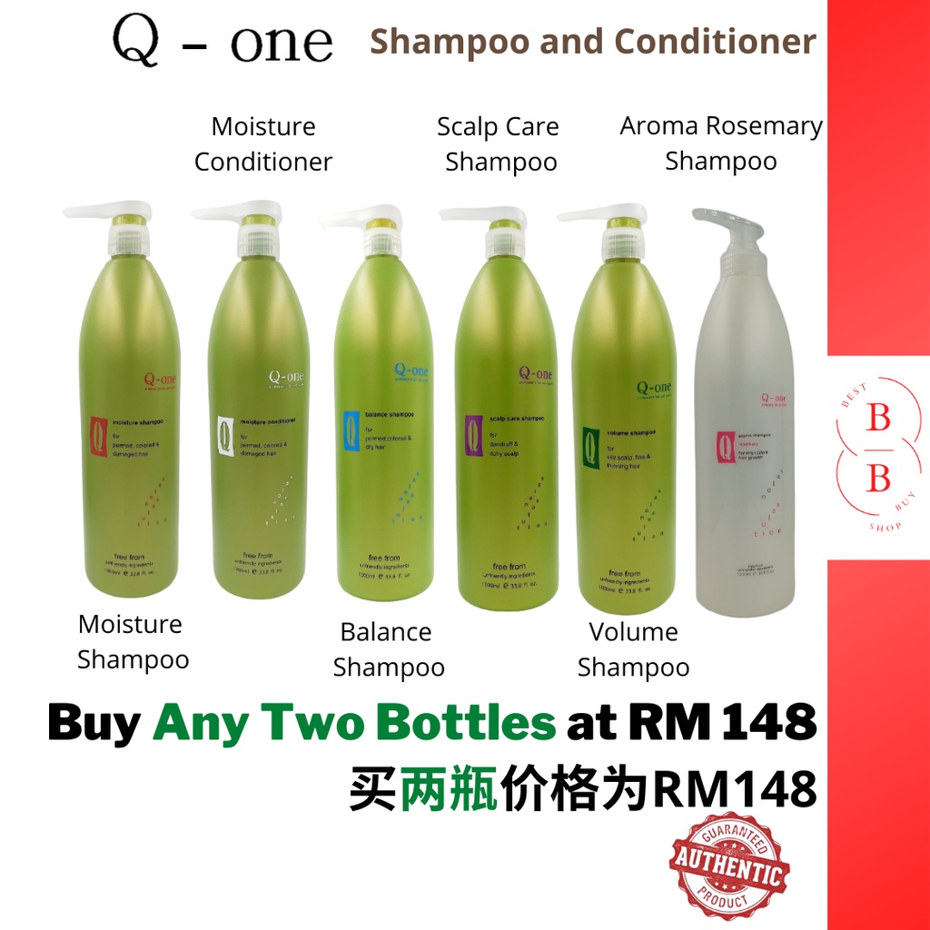 Q-one Shampoo (moisture, balance, scalp care, volume, aroma) and ...