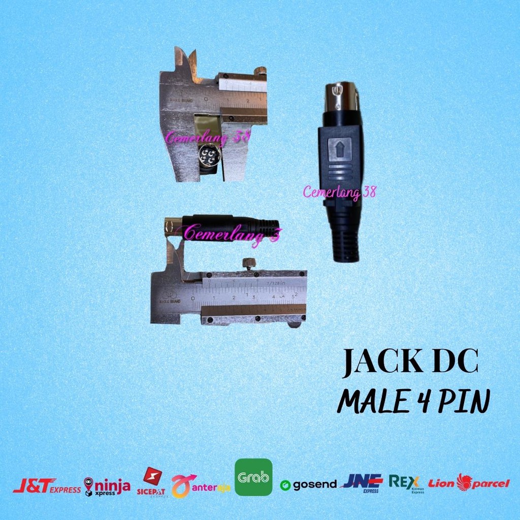 Dc Power Solder Connector 4 pin Jack Male DC 4 pins Connector head ...