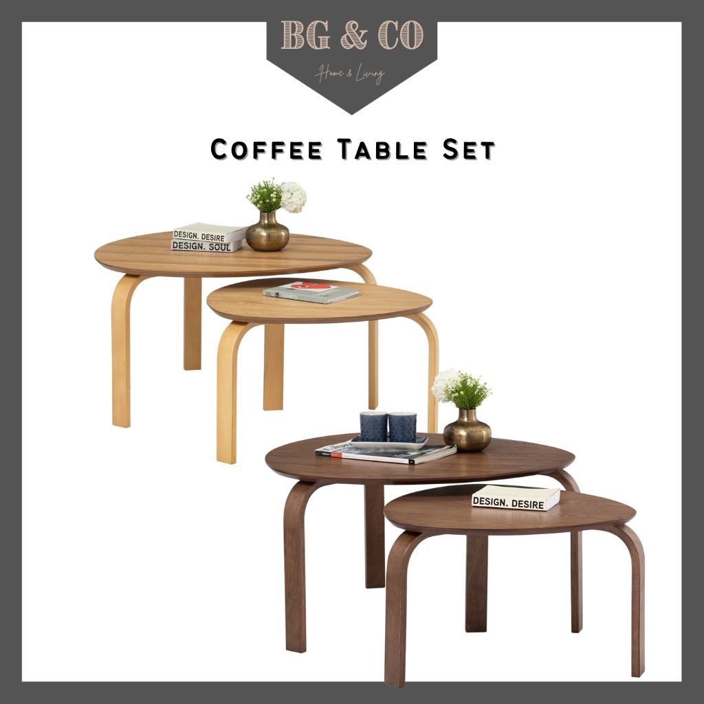 [SET OF 2] SANDY Designer Coffee Table Modern Side Table Living Room ...