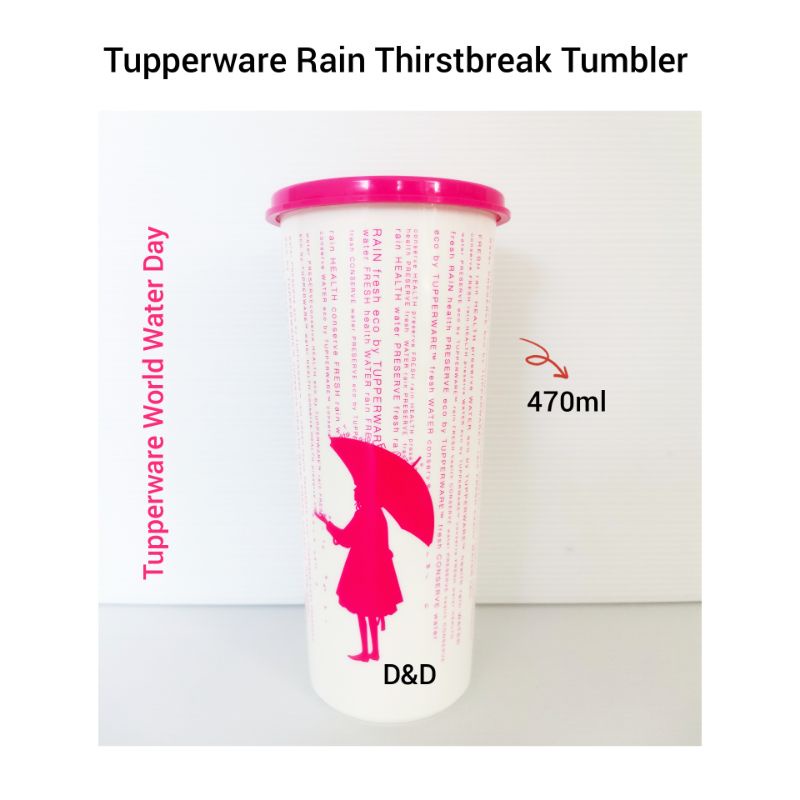Tupperware Rain Tumbler | Rain Health Thirstbreak Tumbler | Giant Tumbler (1) 470ml | Shopee ...