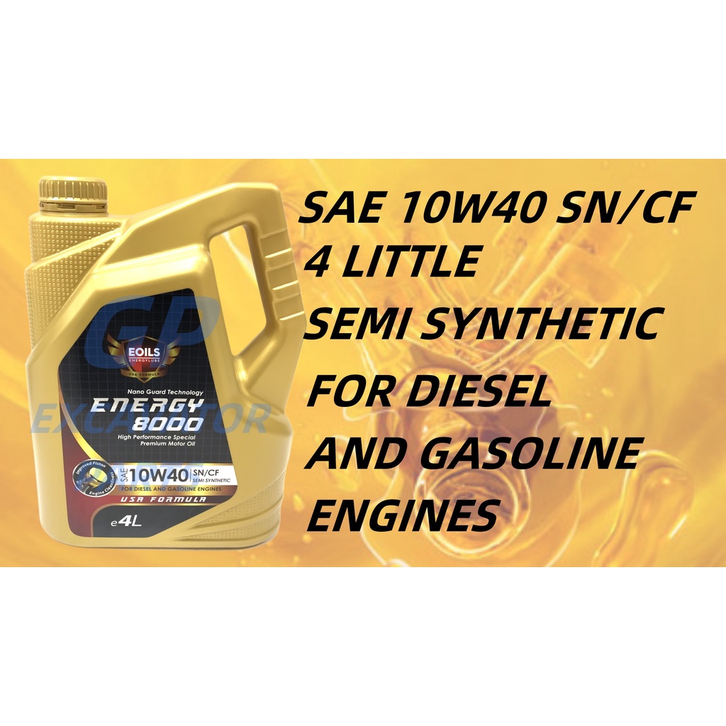 (100% ORIGINAL)EOILS ENEGRY 8000 SAE10W40 SN/CF SEMI SYNTHETIC FOR DIESEL AND GASOLINE ENGINES ...