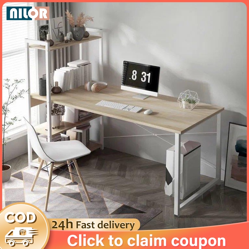 120CM Computer Desk Study Table Writing Desk Office Table With Book ...