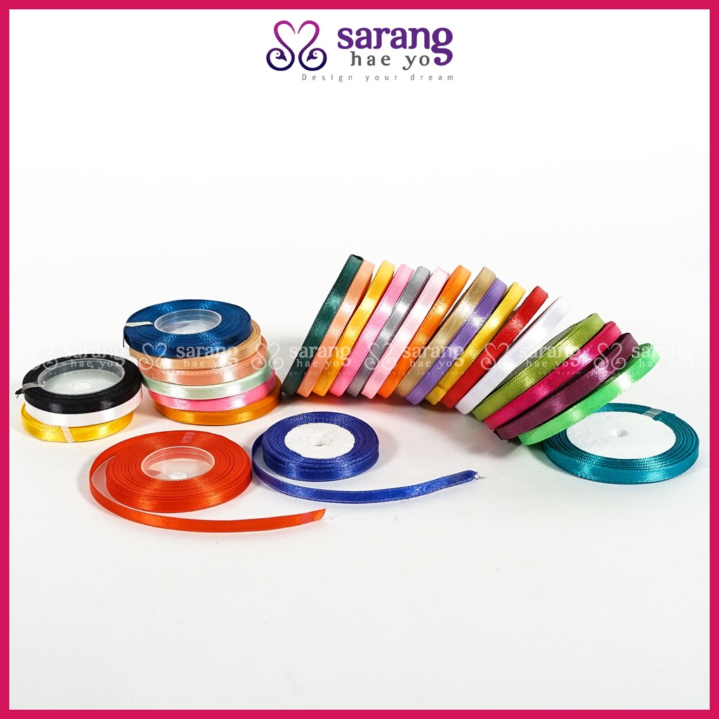 13Yds & 25Yds / 0.25 Inch 12mm Satin Ribbon Reben Hadiah Ribbon Gift ...