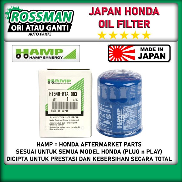HAMP Japan Genuine Oil Filter Penapis Honda Civic City Jazz Accord CRV ...