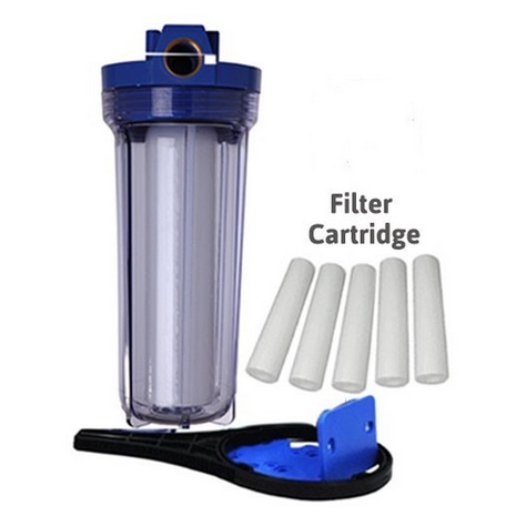 10’ HOUSING PP WATER FILTER 3/4”/ TAPIS AIR /3/4" Transparent Housing ...