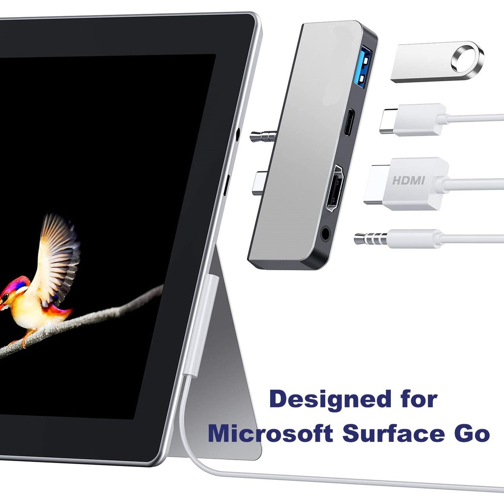 4-in-1 Surface Go Go2/3 Dock with USB C to 4K HDMI Adapter, PD Charging ...