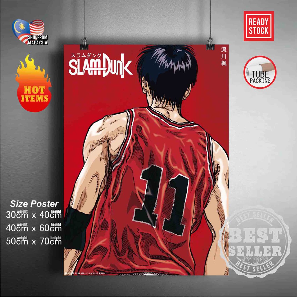 （READY STOCK）Slam Dunk Poster Japanese Anime Wall Hanging Poster Paper ...