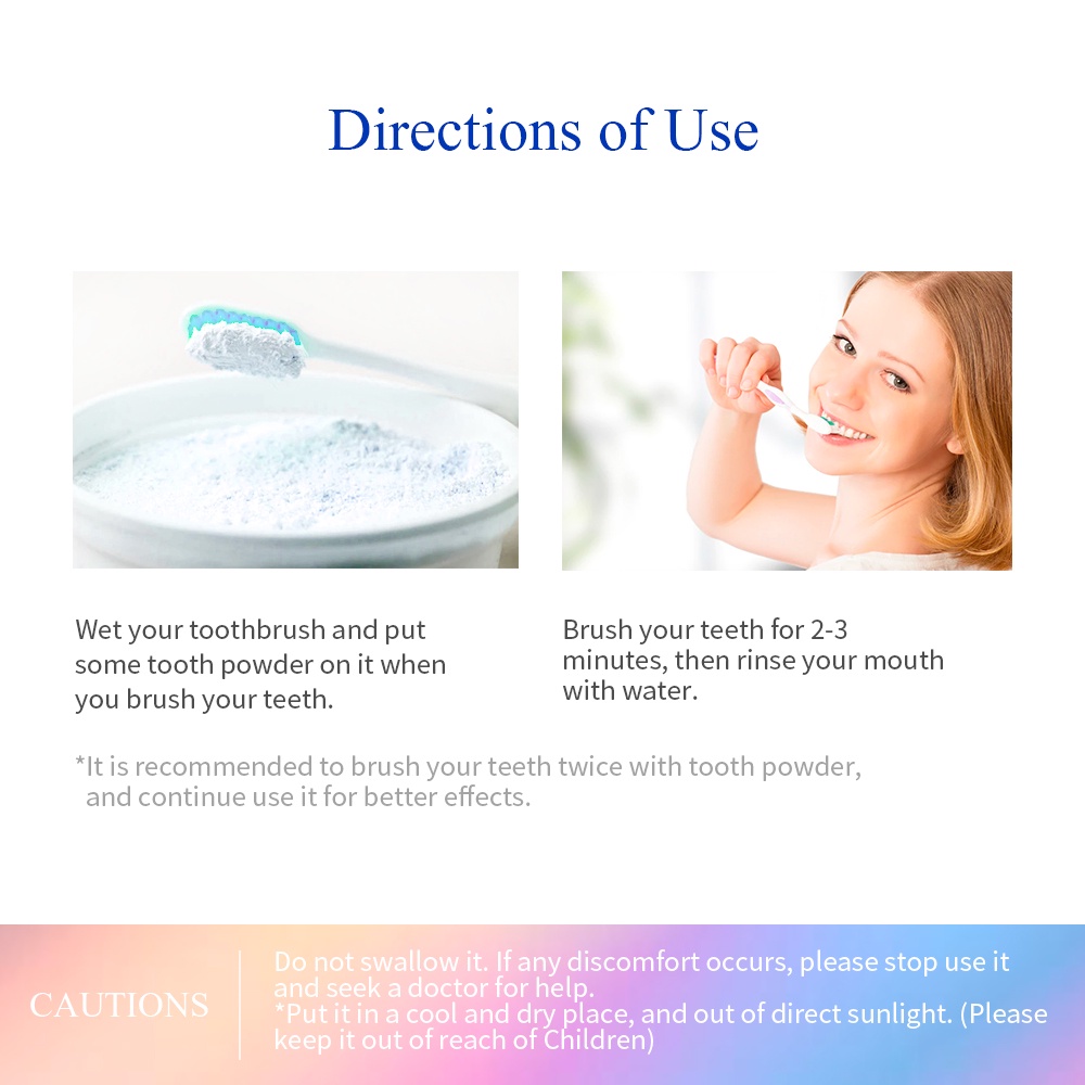 BREYLEE Lemony/Green tea/Peach/Icy Mint Tooth Powder Teeth Whitening ...