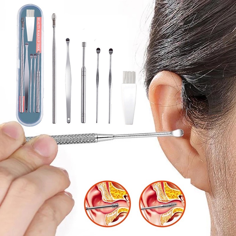 6pcsStainless Steel Dig Ear Spoon To Remove The Ear Hook Ear Tool Adult ...