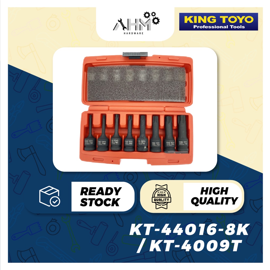 AHM [1 UNIT] **HIGH QUALITY** KING TOYO 8pcs Impact Hex Bit Socket Set ...
