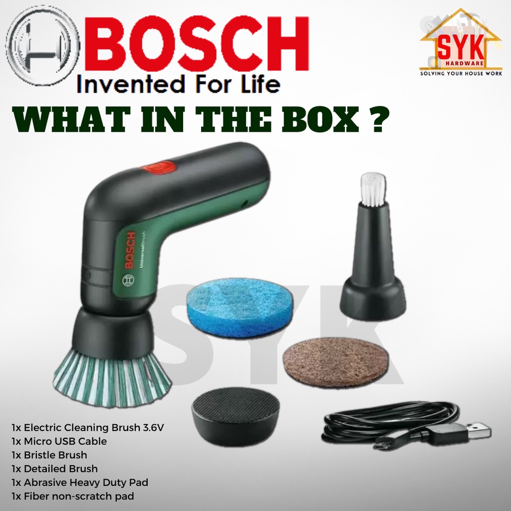 SYK Bosch Universal Brush 3.6V Electric Cordless Cleaning Brush ...