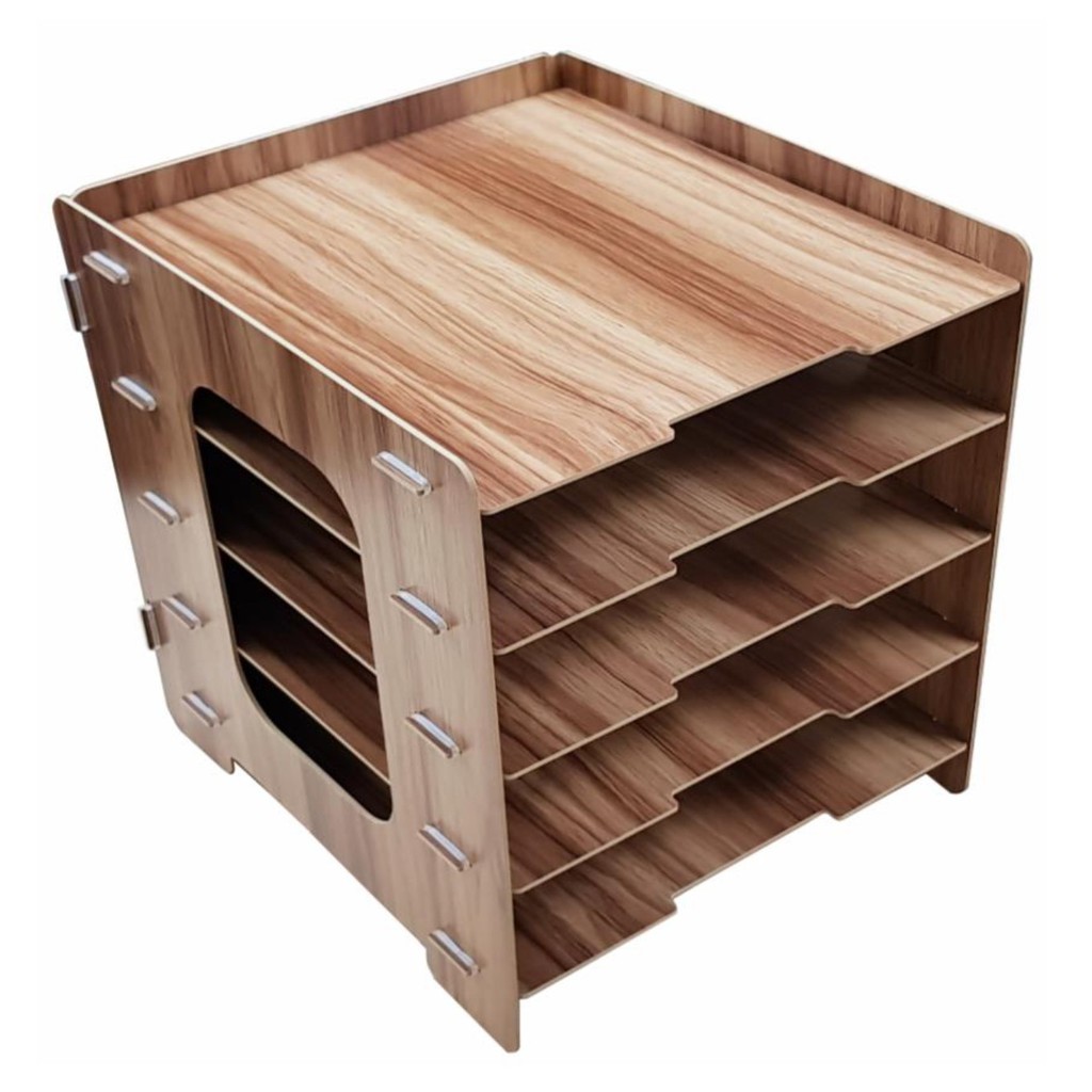 Wooden 5 Layer Desktop Rack, Wooden 5 Layer Table Rack, Document Rack ...
