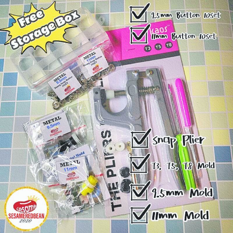 Alat Pasang Butang Snap besi dan Plastik Button Hand Press Plier ...