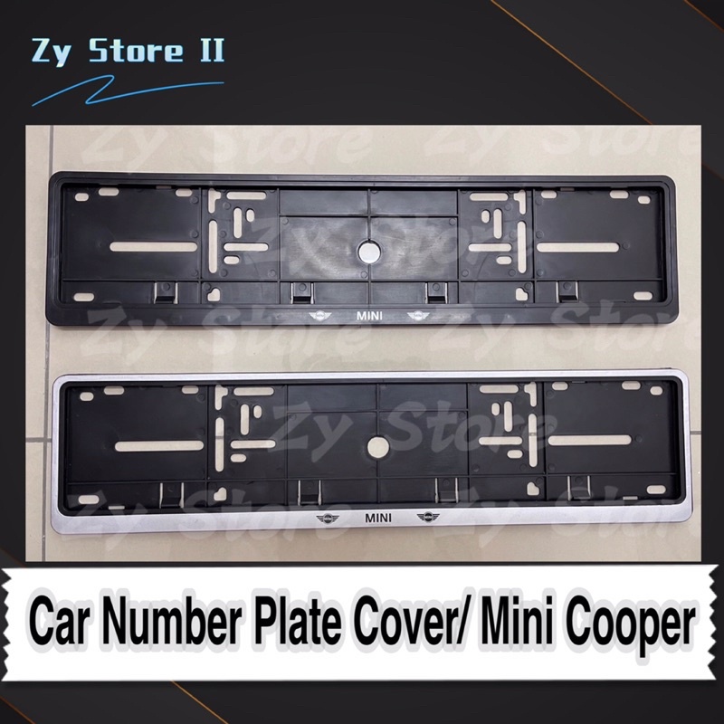1pcs Mini Cooper Car Number Plate Cover/ Mini Cooper (Sliver/ Black ...
