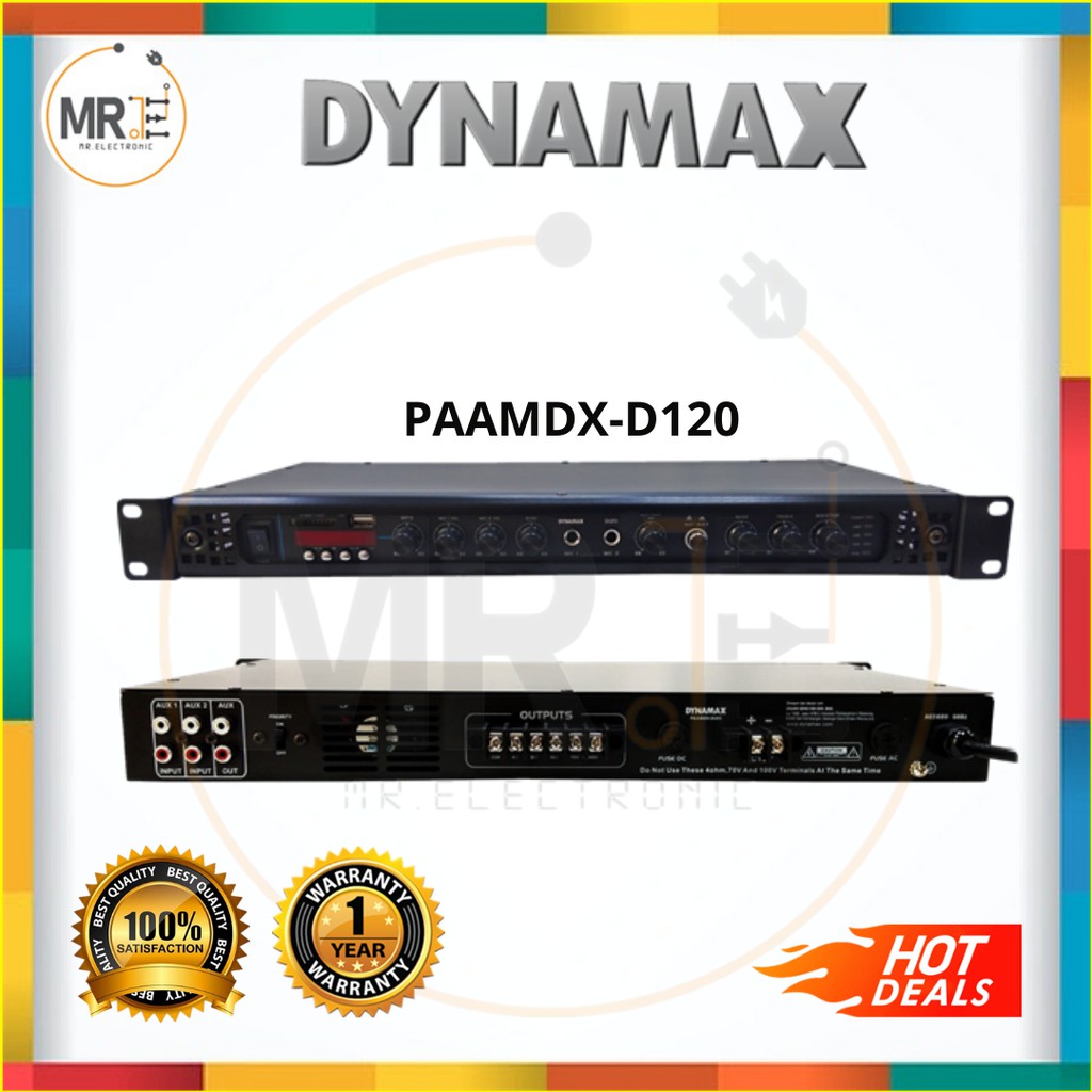 DYNAMAX D120 / D-120 120W PAAMDX-D120 PA Public Address Power Amplifier ...