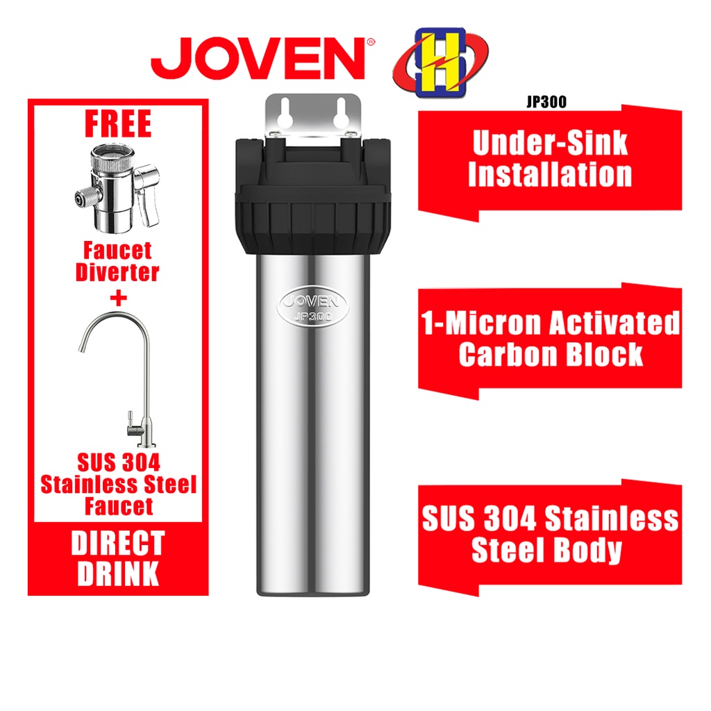 Joven Water Purifier 1-Micron Activated Carbon Block Filter Under-Sink ...