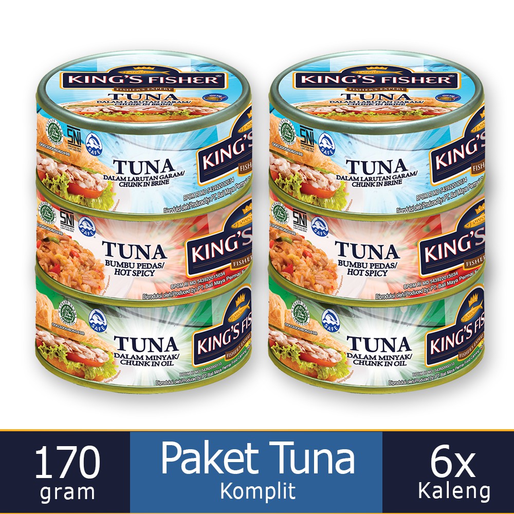 Ktmstore King's Fisher Complete Canned Tuna Package all flavors 170g | Shopee Malaysia