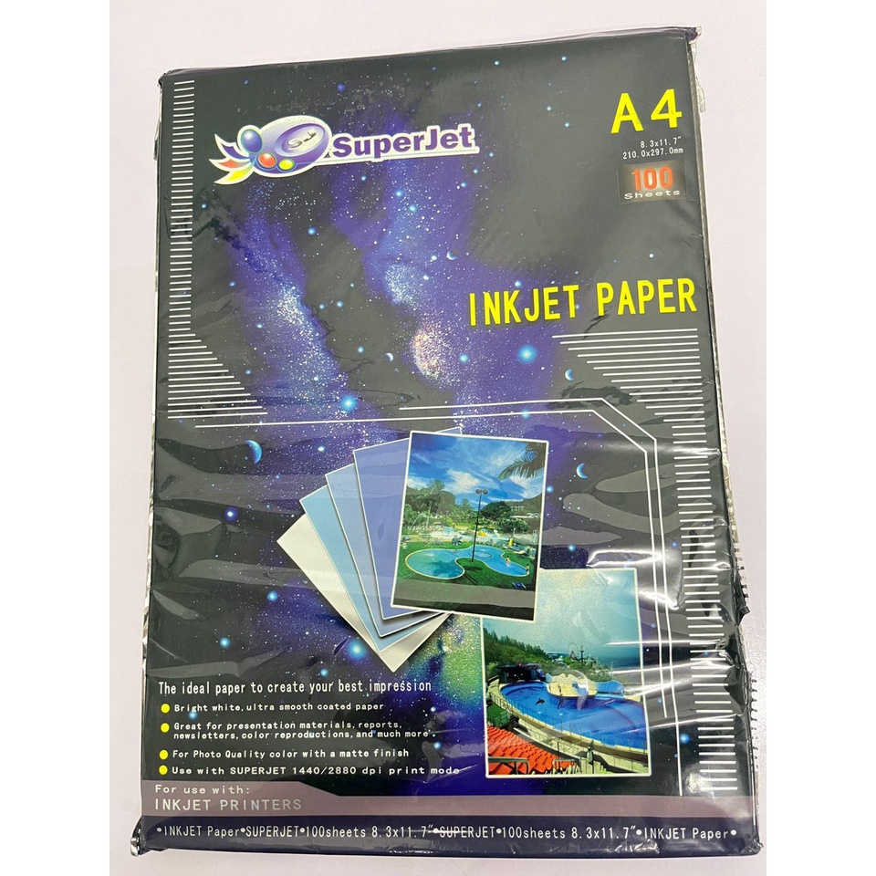 SuperJet A4 x 100sheets Inkjet paper 110g | Shopee Malaysia
