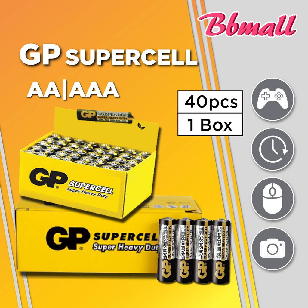 GP SUPERCELL Super Heavy Duty AA/AAA 1.5V Battery Batteries 1 BOX ONLY ...