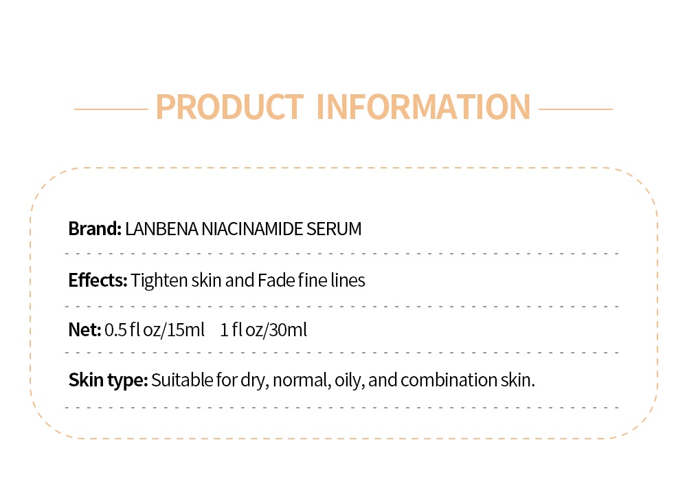 LANBENA Niacinamide Serum Whitening Moisturizing Firm skin Lighten fine ...