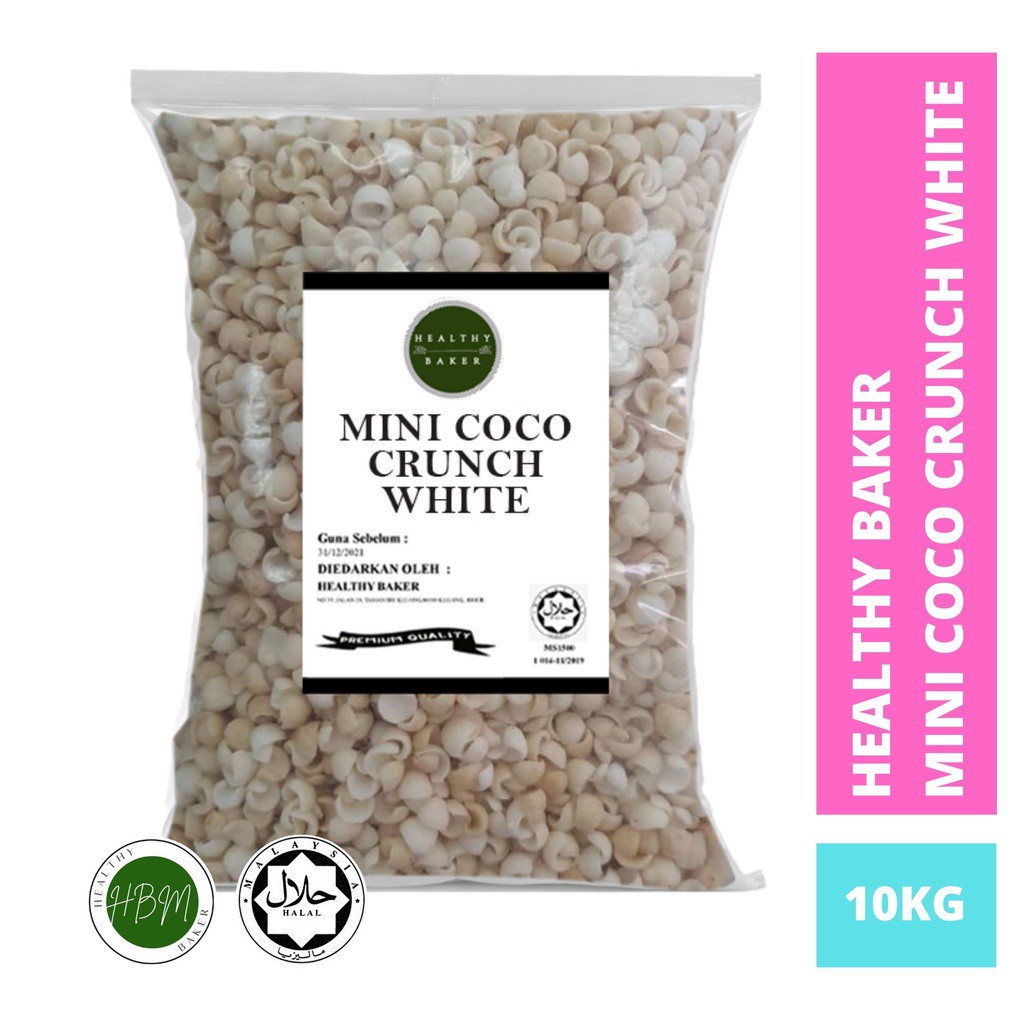 READY STOCK WHITE MINI COCO CRUNCH / 10KG / HALAL / BAKING / TOPPING ...