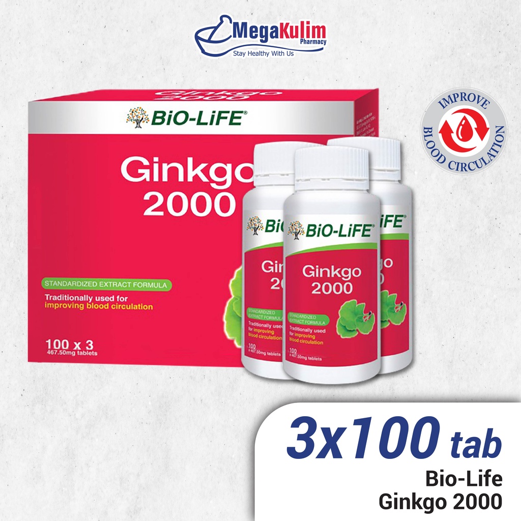 Biolife Ginkgo 2000 (2 X 30 Tab / 3 X 100 Tab) | Shopee Malaysia