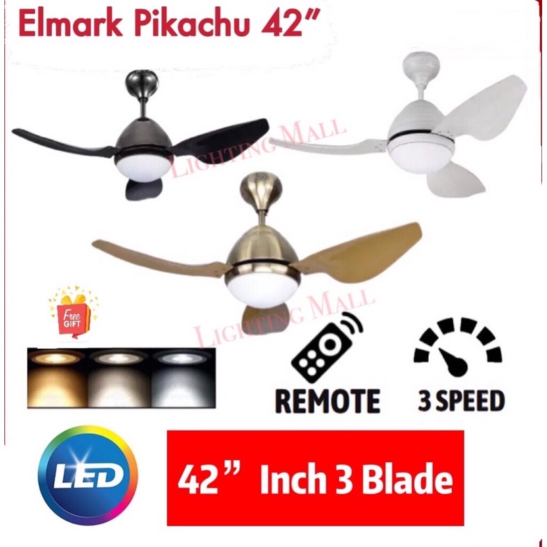 [3 YEARS WARRANTY] Elmark Pikachu Baby Fan 42"/ Elmark Clover 46 ...
