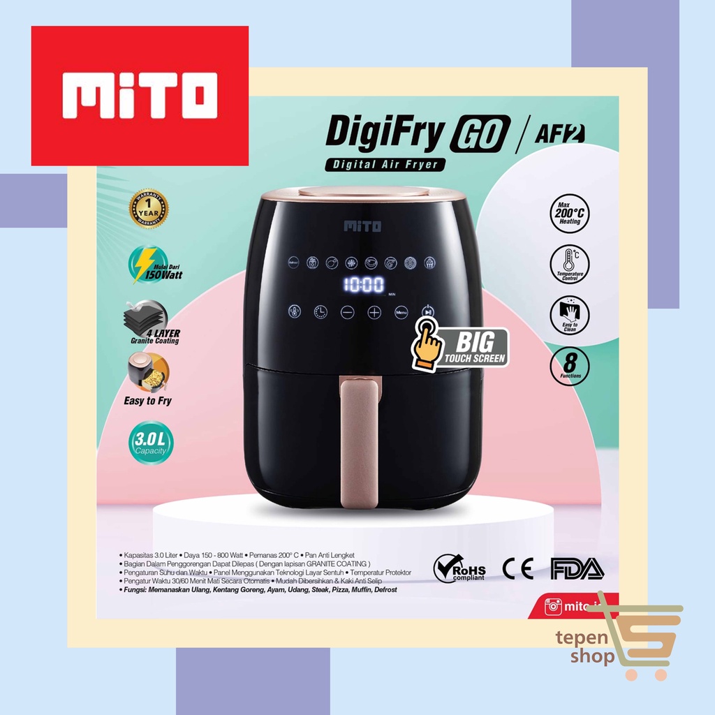 Mito DIGITAL Water FRYER DIGIFRY AF2 / AF 2 (3 Liters) Official ...