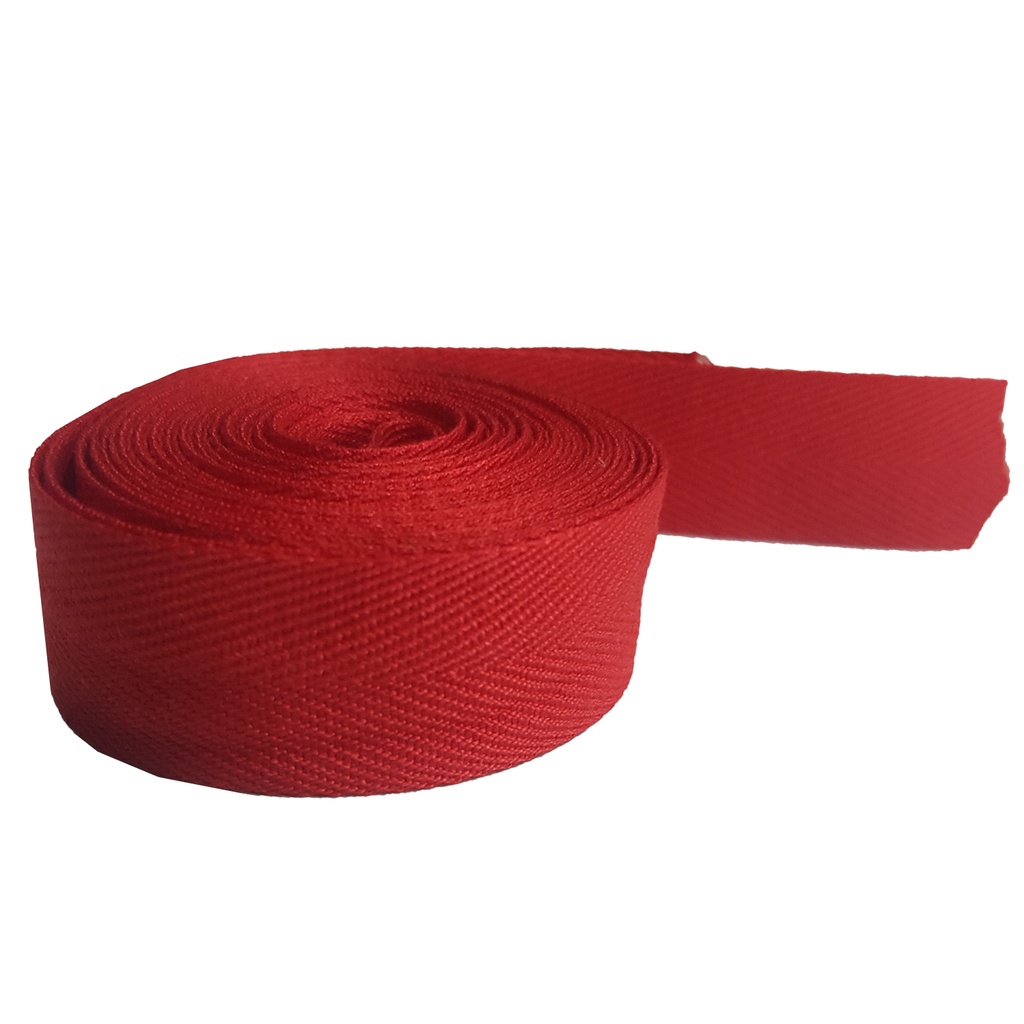 100% High Quality Herringbone/Twill Cotton Webbing - Red Color by meter ...