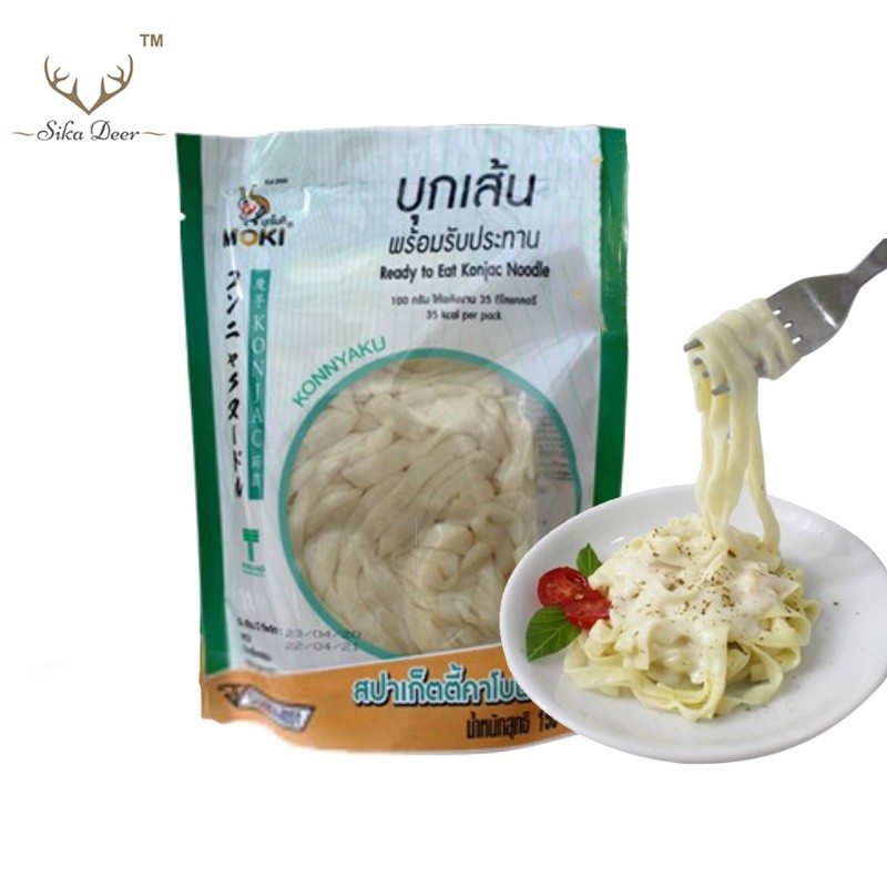 MOKI Carbonara Flat Oat Fiber Ready To Eat 150g Clean (FK0179-1) Konjac Flatbed Fettuccine With ...