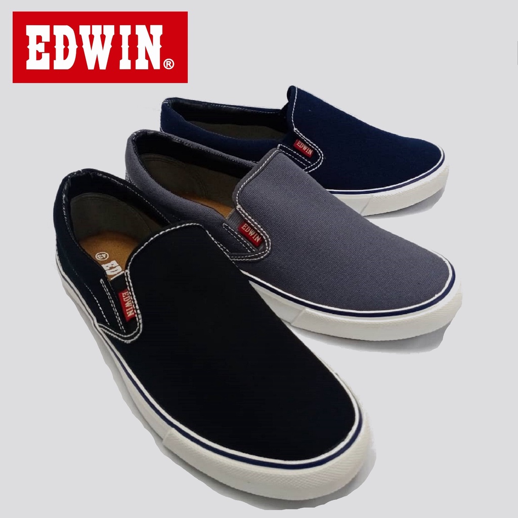 💕[STOCK CLEARANCE]💕EDWIN E30332 Men Canvas Shoe - Black / Grey / Navy ...