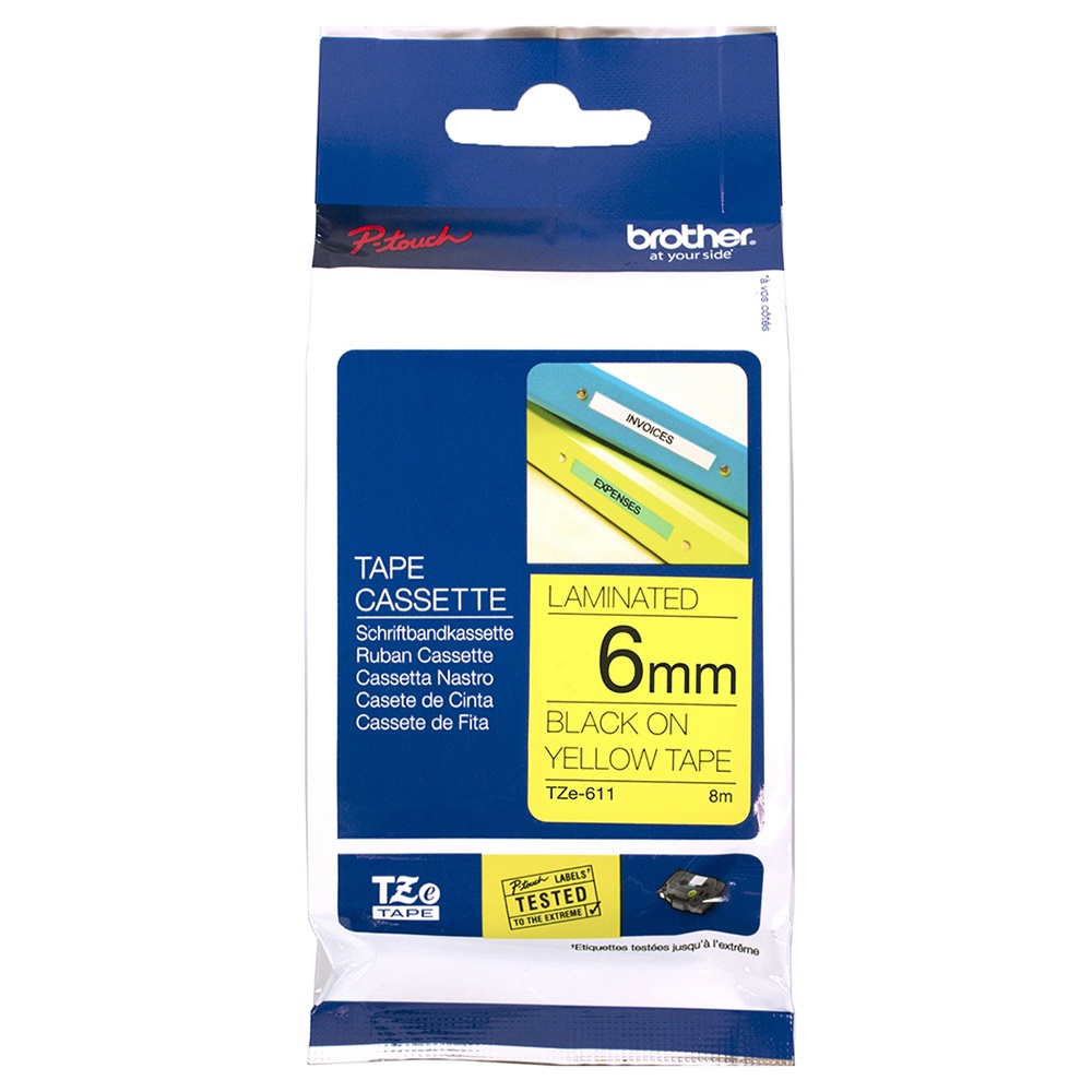 Brother TZe-611 black on yellow (6mm) Tapes | Shopee Malaysia